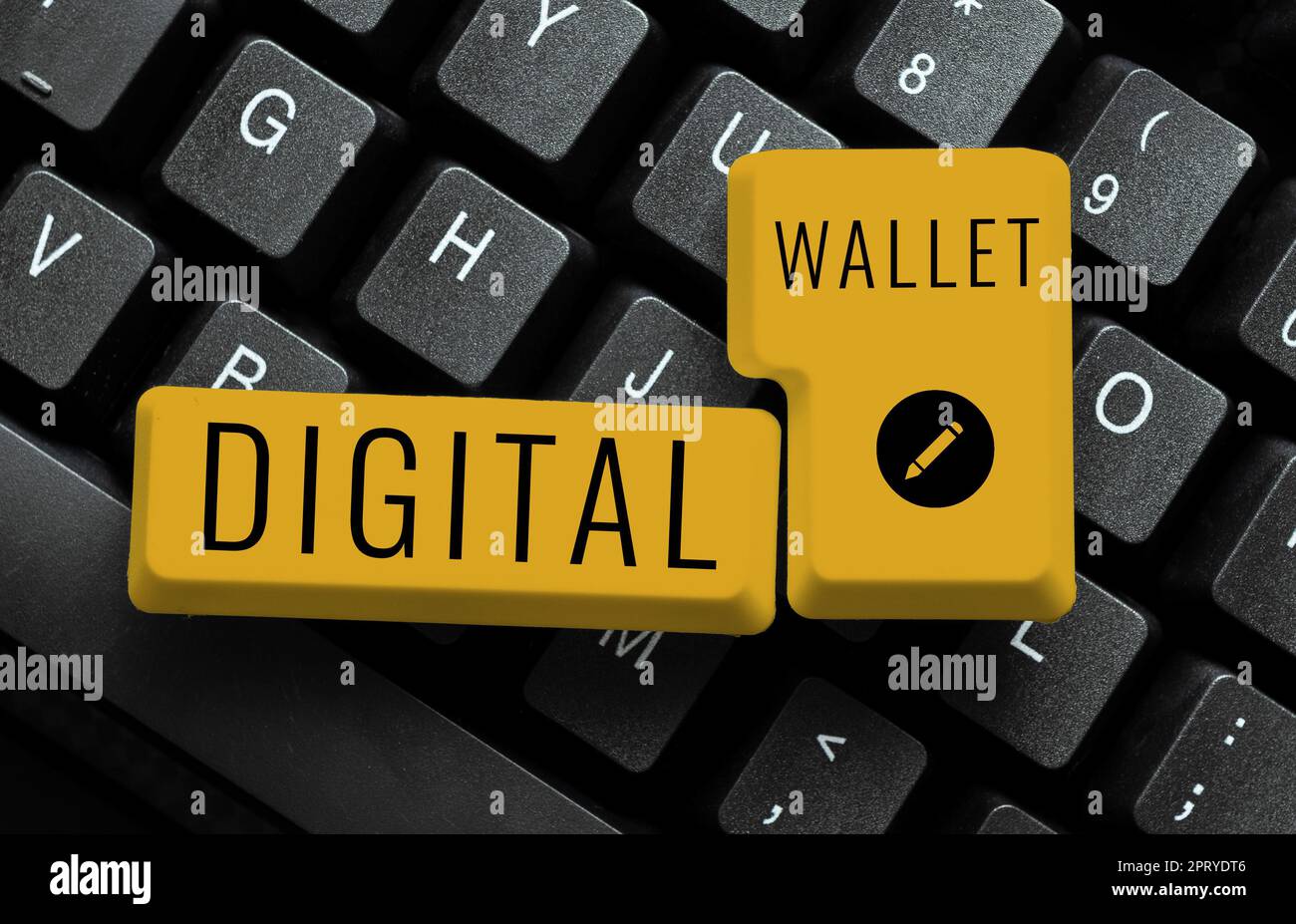 Affiche affichant Digital Wallet, Word écrit sur un compte financier ...