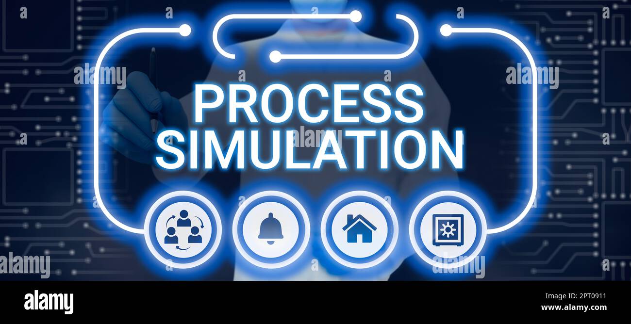 Affiche textuelle montrant la simulation de procédé représentation ...