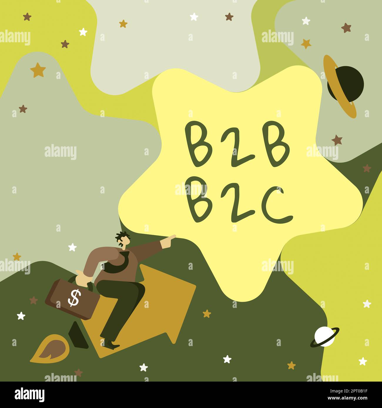 Inspiration montrant le signe B2B B2C, Word pour deux types pour ...