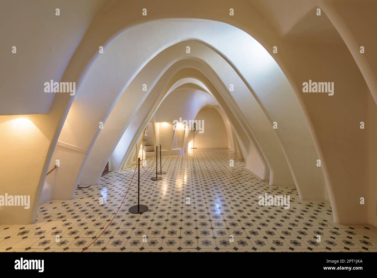 Grenier de Casa Batlló en forme d'arches caténaires ou paraboliques ...
