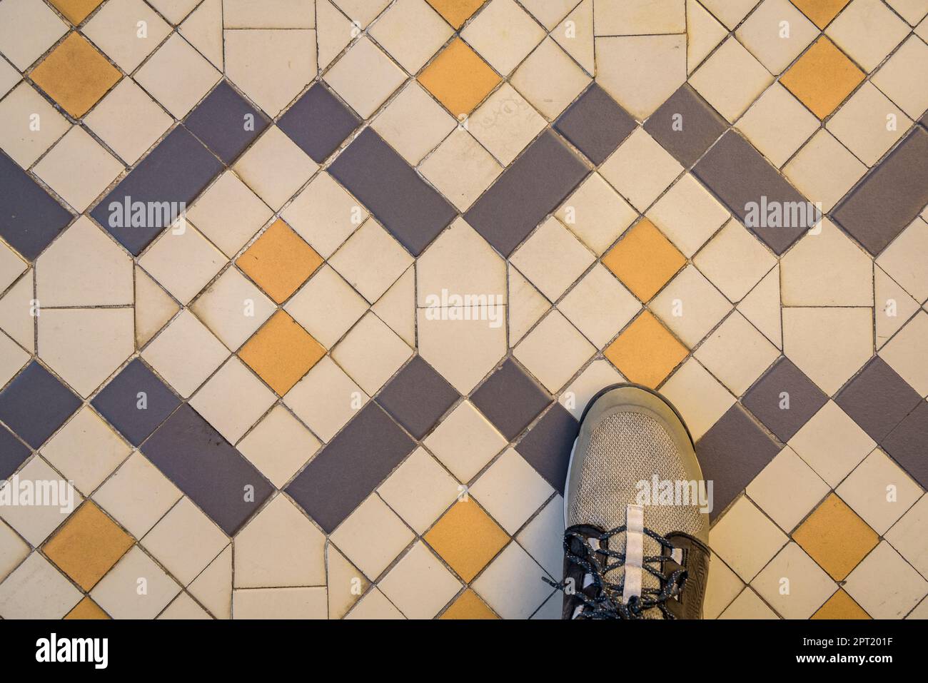 Sol en mosaïque dans l'arrière-cour de la Casa Batlló (Barcelone ...