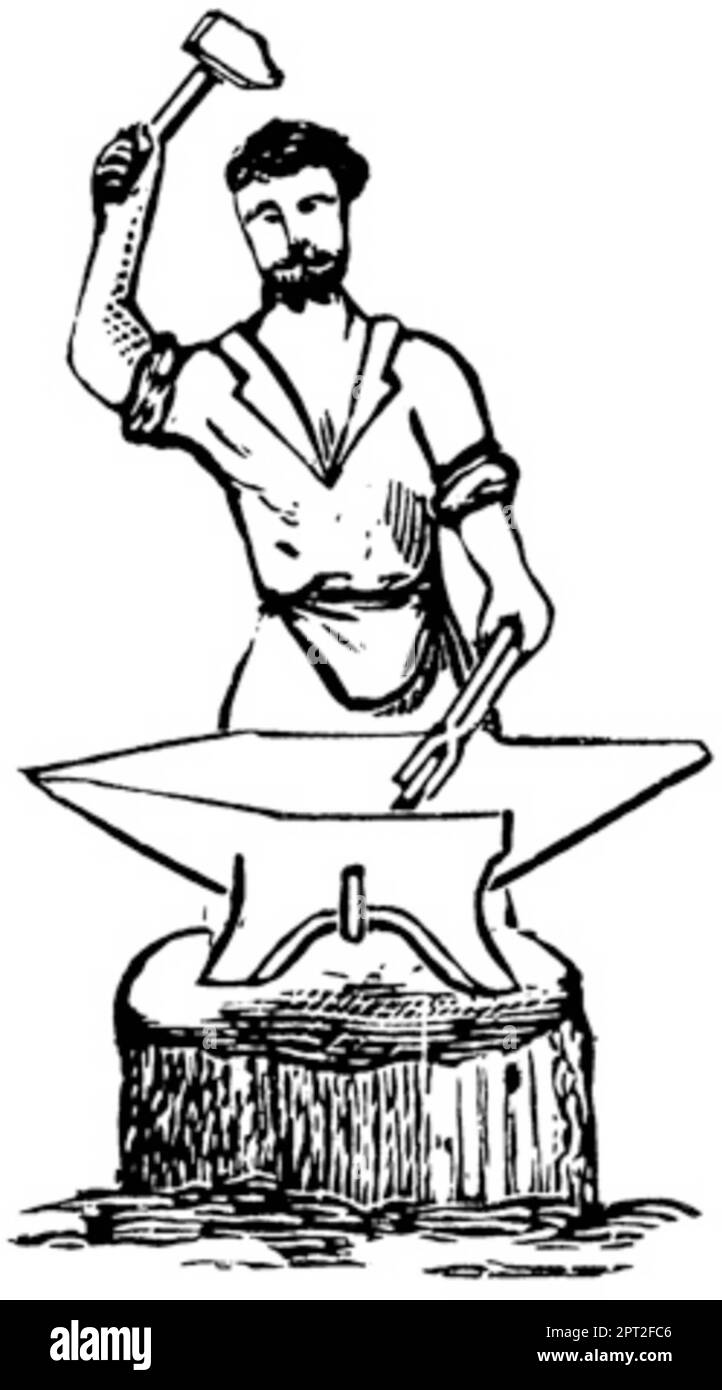 Forgeron ancien Banque d'images noir et blanc - Alamy