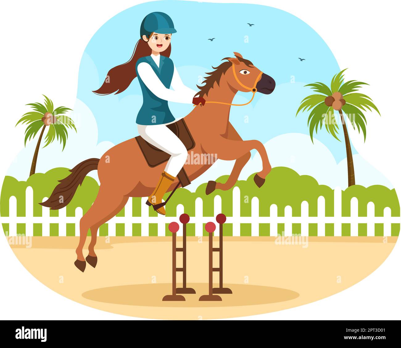 Illustration cartoon horse equestrian jockey Banque de photographies et ...