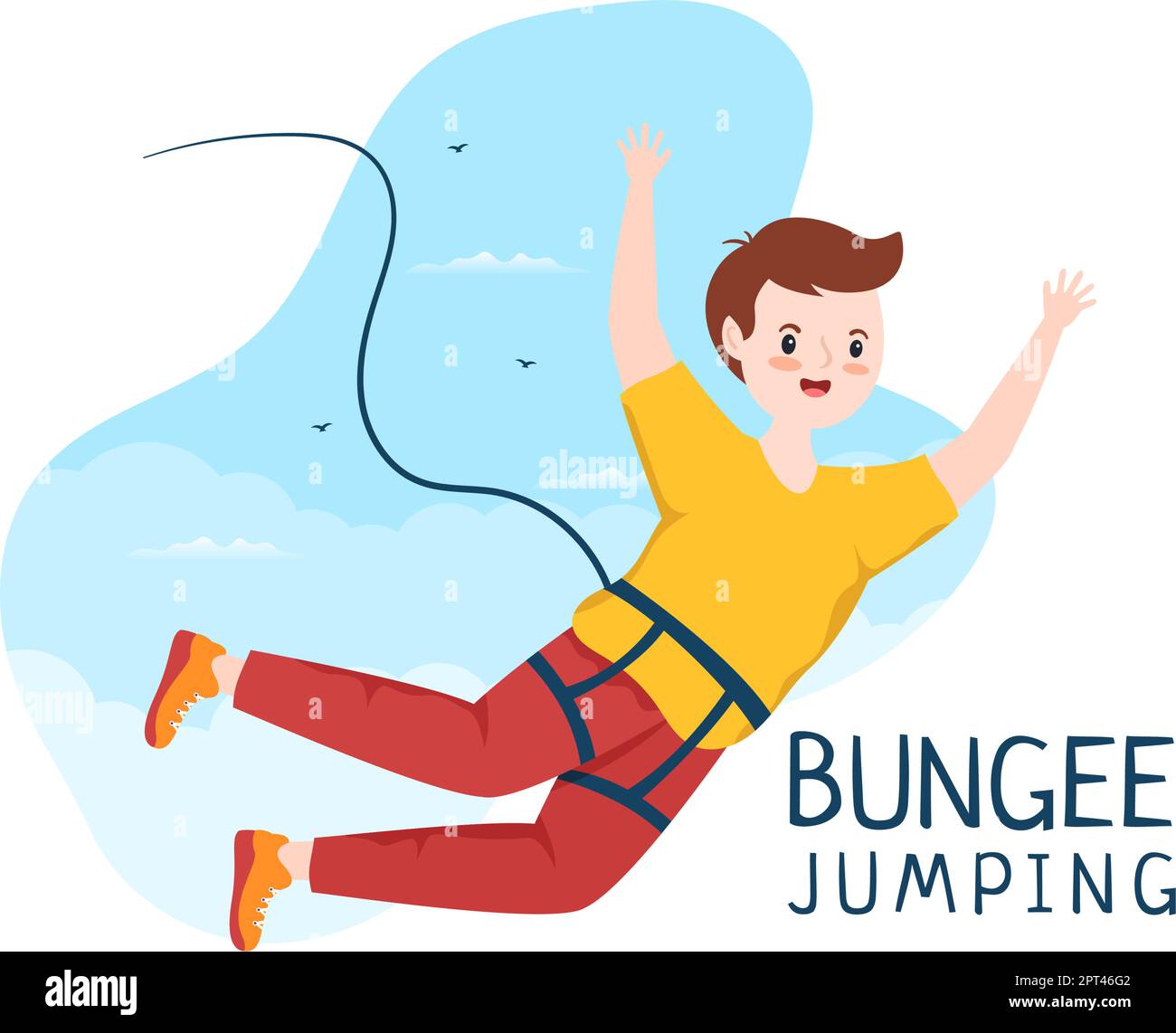 Illustration du saut à l'élastique avec une personne portant un saut à ...