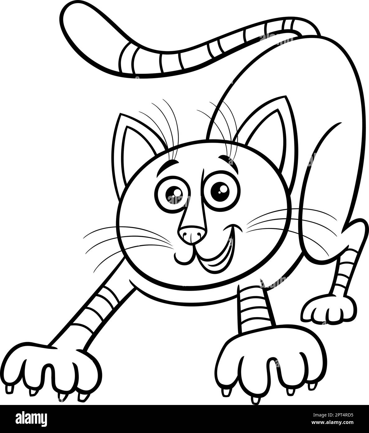 Dessin de chat rigolo a colorier Banque d'images noir et blanc - Page 3 ...