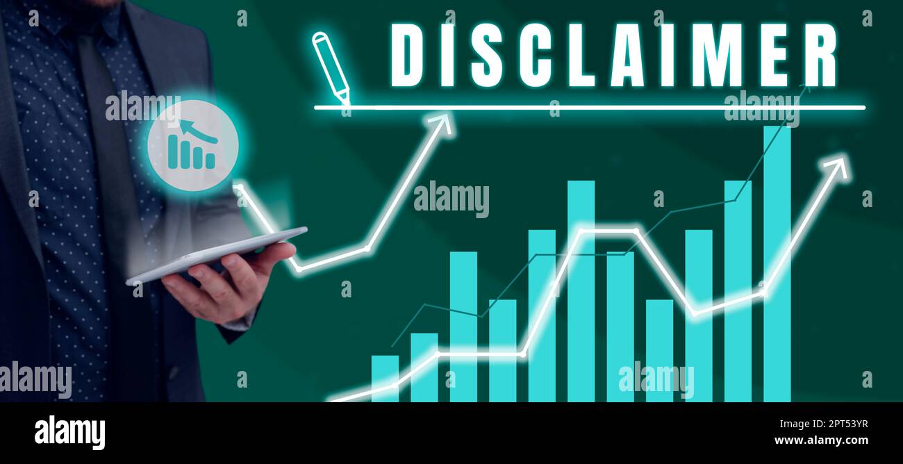 Affiche affichant un avis de non-responsabilité, Aperçu de l'entreprise ...