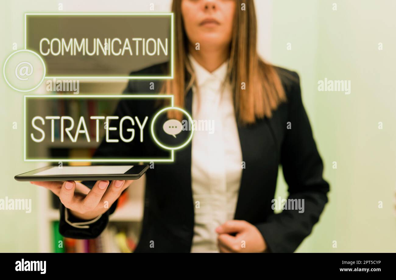 Légende conceptuelle Stratégie de communication, concept d'entreprise ...