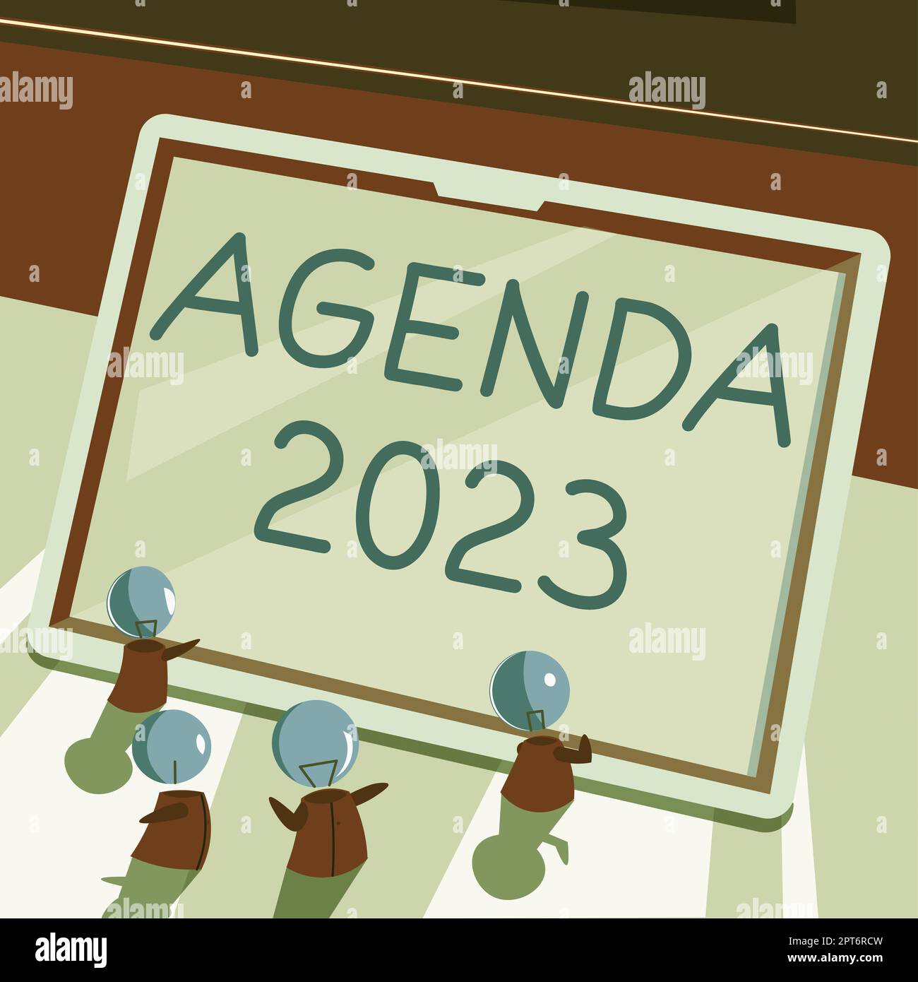 Signe écrit à la main Agenda 2023, mot pour la liste des activités afin ...