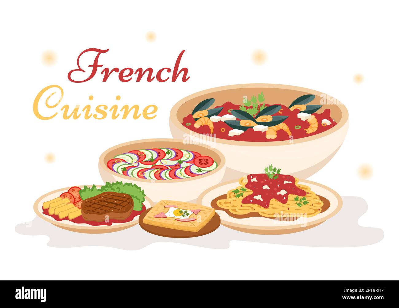 Restaurant de cuisine française avec divers plats traditionnels ou ...