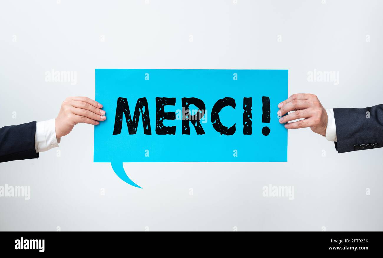 Légende conceptuelle Merci, Mot de remerciement en français ce qui est ...