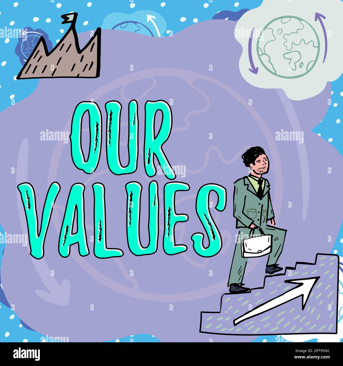 Légende conceptuelle nos valeurs, mot pour la liste des mœurs que les ...