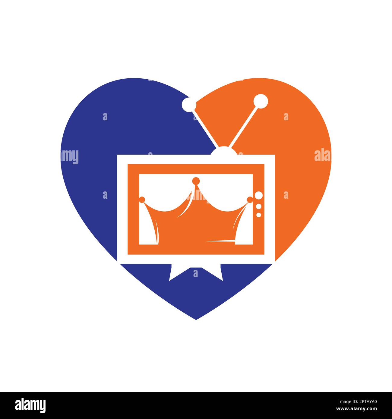 Modèle de logo TV vectoriel pour très grand lit. Logo Royal film ...