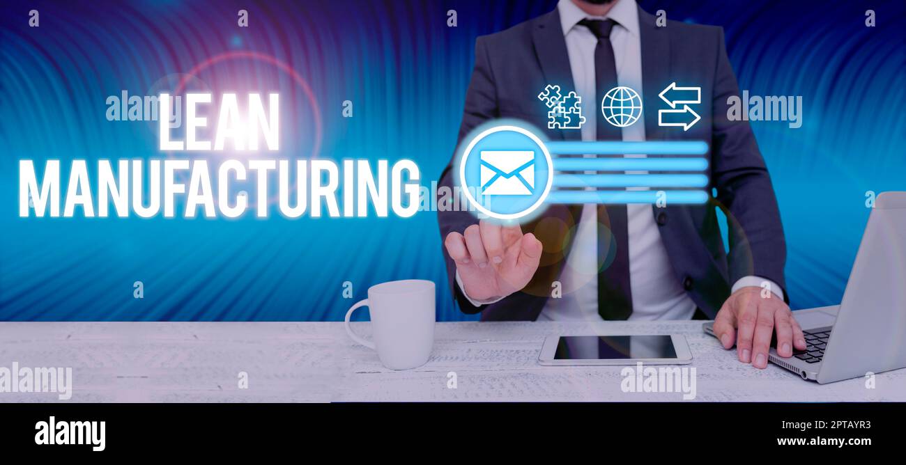 Écriture affichant du texte Lean Manufacturing minimisation des déchets ...