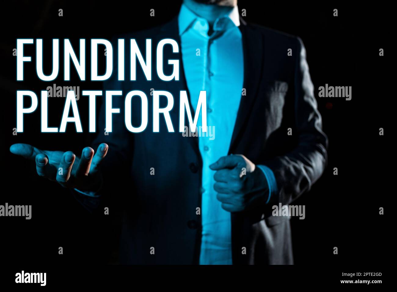 Légende du texte présentant la plate-forme de financement, mot écrit ...