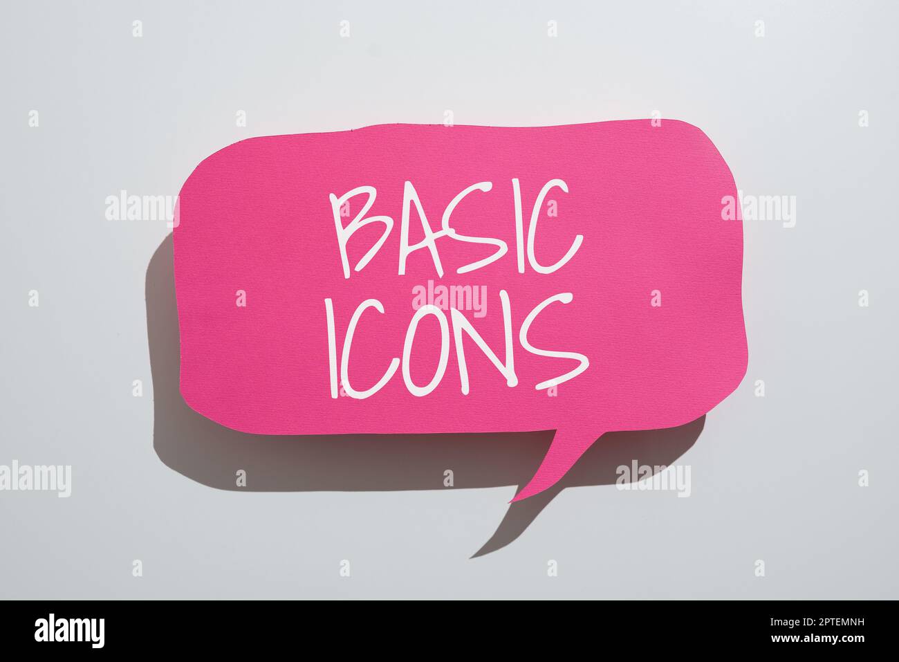 Écriture affichage de texte icônes de base, mot pour pictogramme ou ...