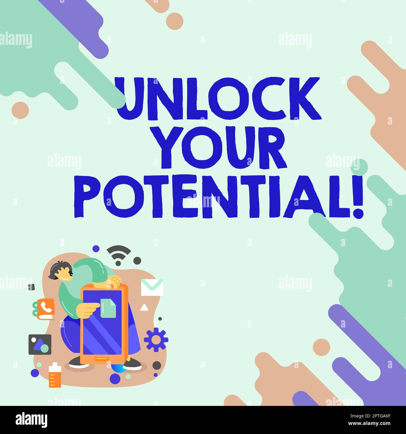 Légende du texte présentant Unlock Your Potential, Word écrit sur ...