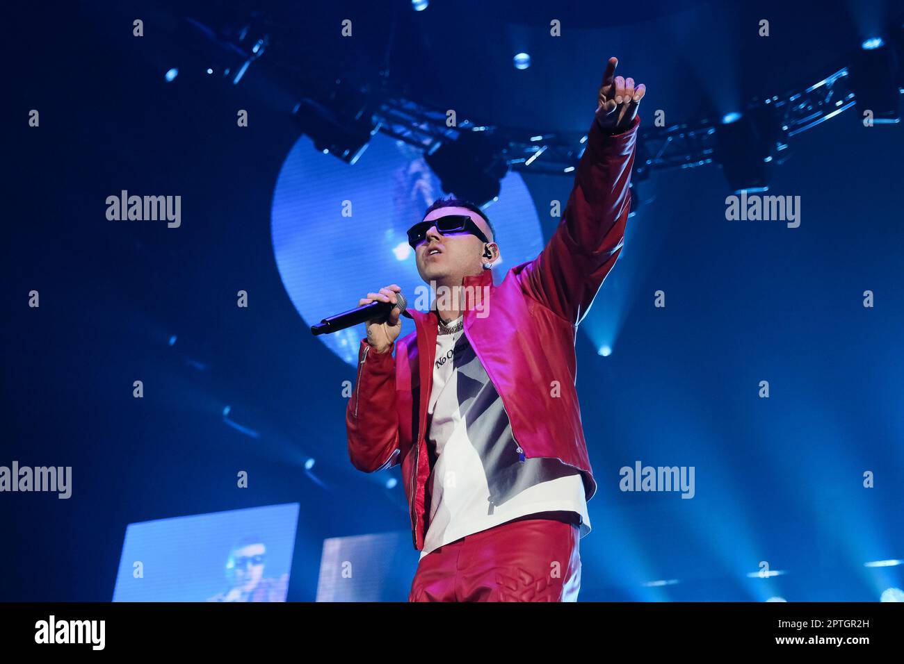 Turin, Italie. 27th avril 2023. Le rappeur italien Lazza pseudonyme de ...