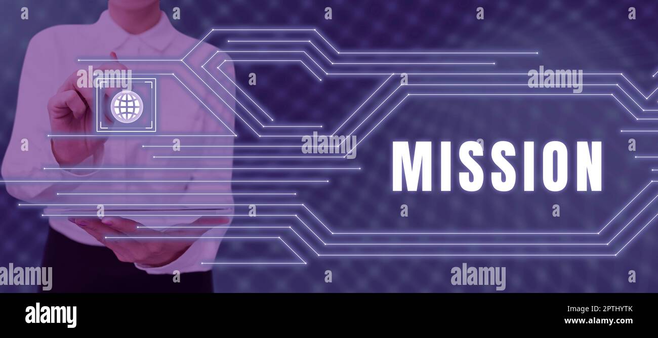 Légende du texte présentant la mission, l'entreprise une tâche ...