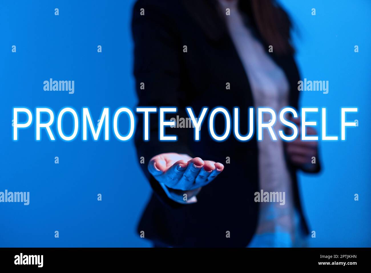 Légende du texte présenter promouvoir soi-même, idée d'affaires l'acte ...