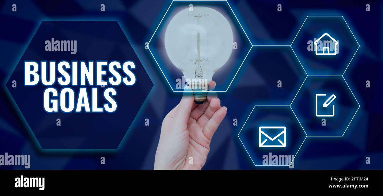 Affiche textuelle indiquant les objectifs de l'entreprise, mot écrit ...