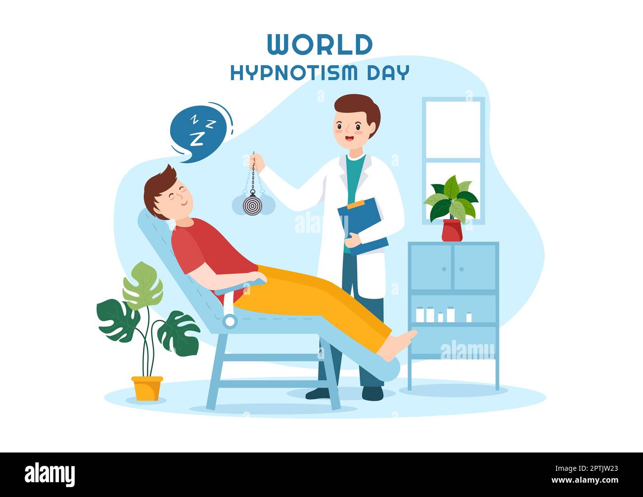 Journée mondiale de l'hypnotisme avec spirale noire et blanche, état d ...