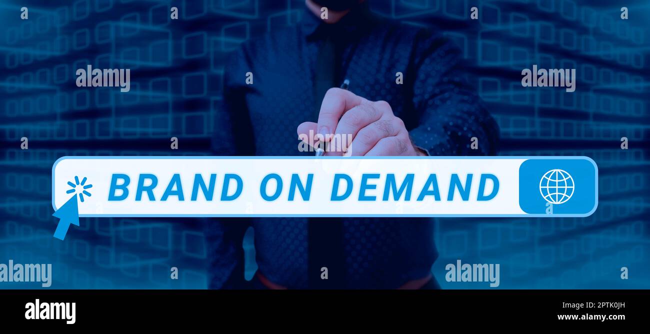 Rédaction affichant le texte marque à la demande, mot écrit sur ...