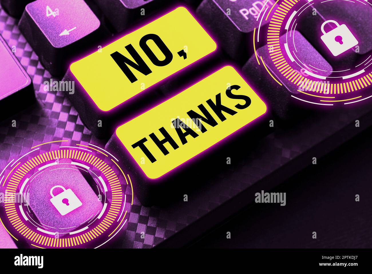 Écriture affichant le texte non, remerciements, Mot écrit sur la ...