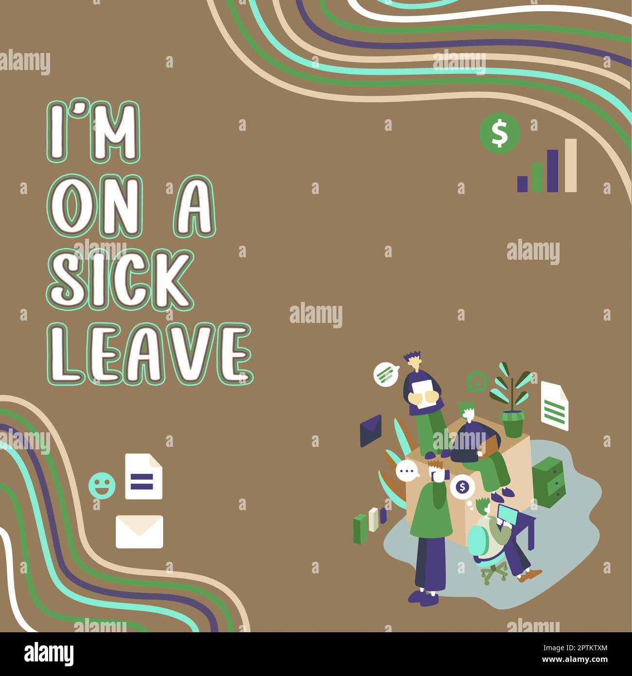 Affiche textuelle indiquant que je Suis en congé de maladie, Business ...