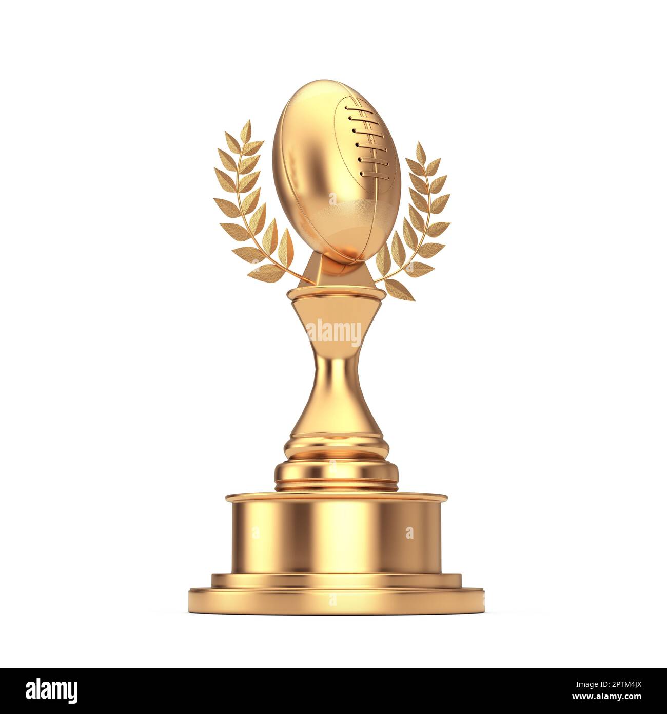 Trophée Golden Award avec Golden Classic Old Rugby ball et Laurel ...