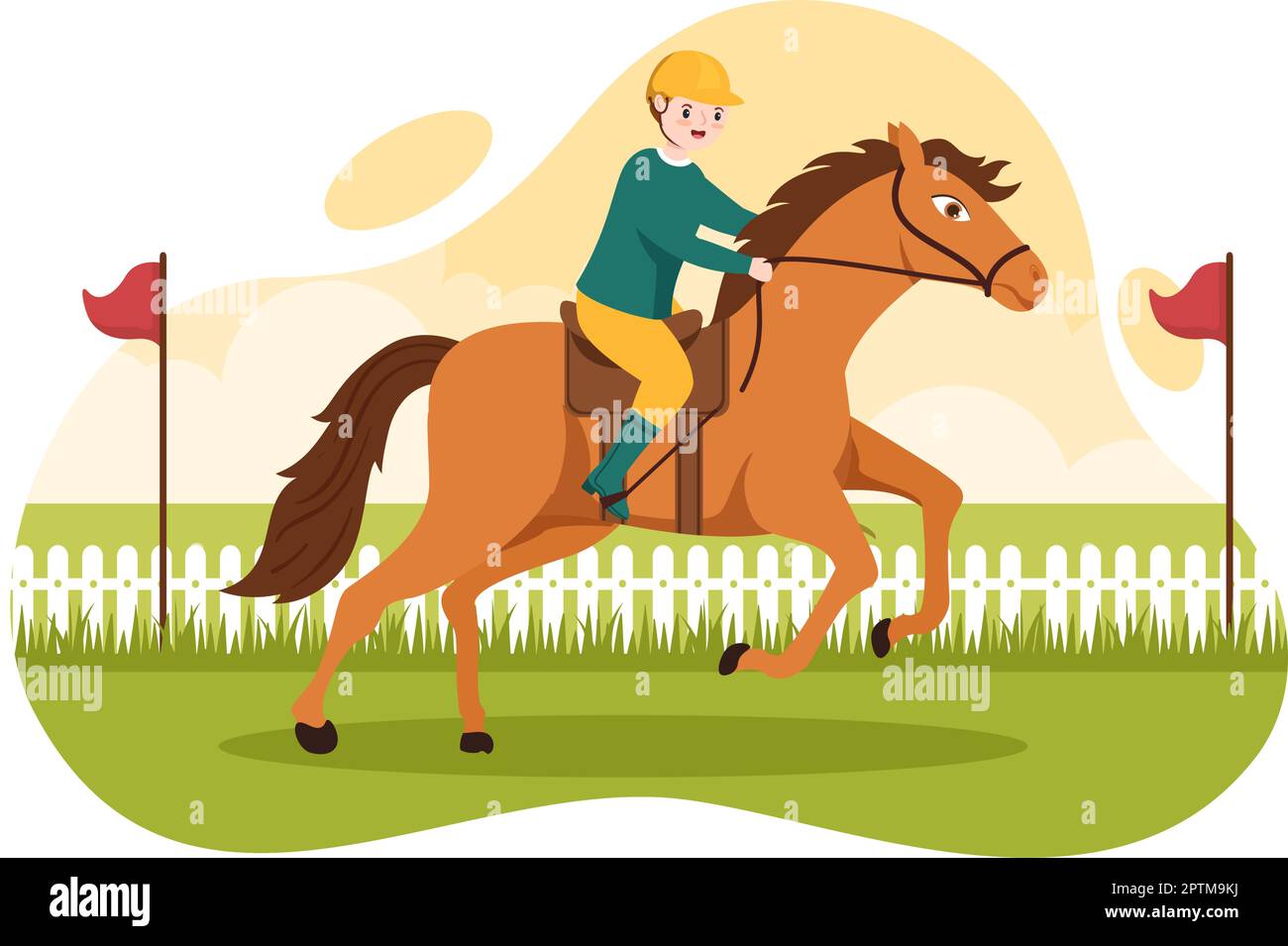 Concours de courses hippiques dans un champ de courses avec un sport ...