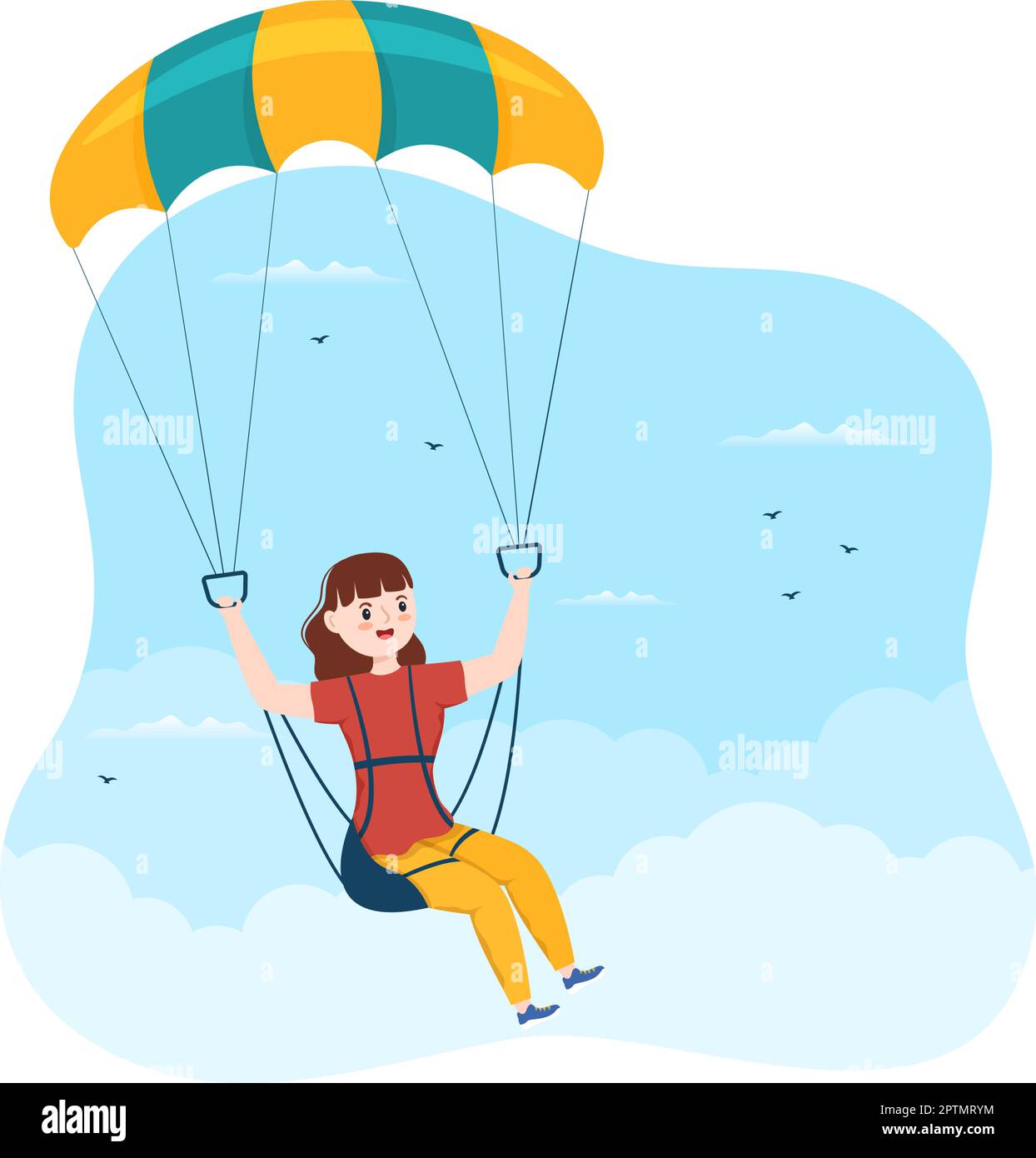 Parachutisme Illustration avec des parachutistes utiliser parachute et ...
