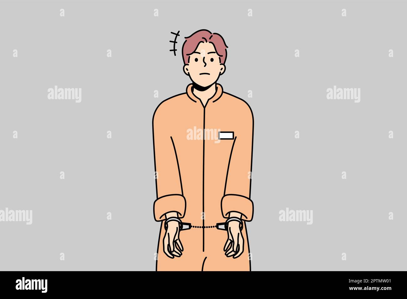 Prisonnier menotte homme Banque d'images vectorielles - Alamy