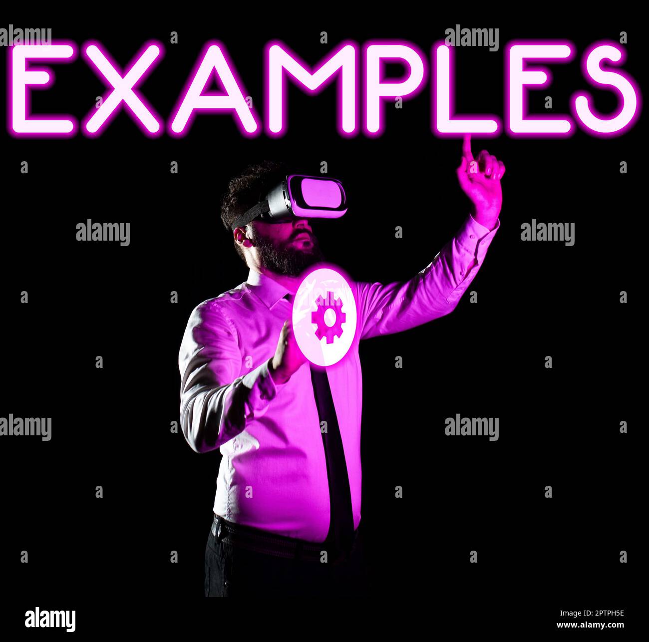 Affiche textuelle montrant des exemples, photo d'approche commerciale ...