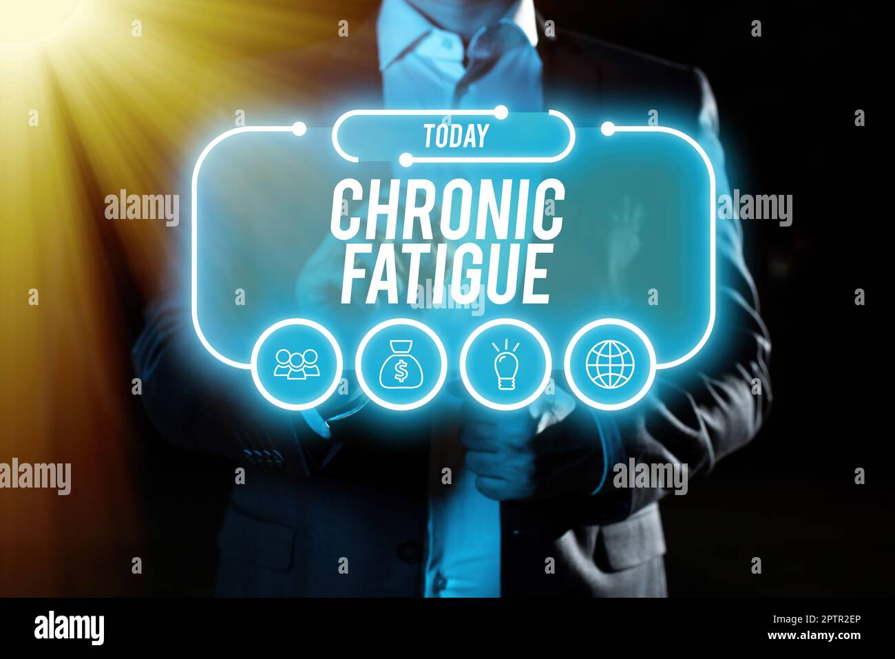 Inspiration montrant le signe fatigue chronique, concept signifiant Une ...