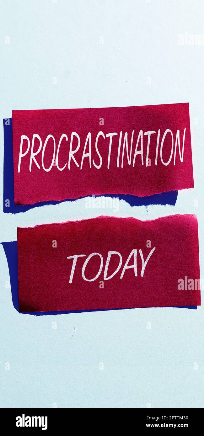 Procrastination de texte d'écriture manuscrite, concept signifiant ... Procrastination de texte d'écriture manuscrite, concept signifiant ...