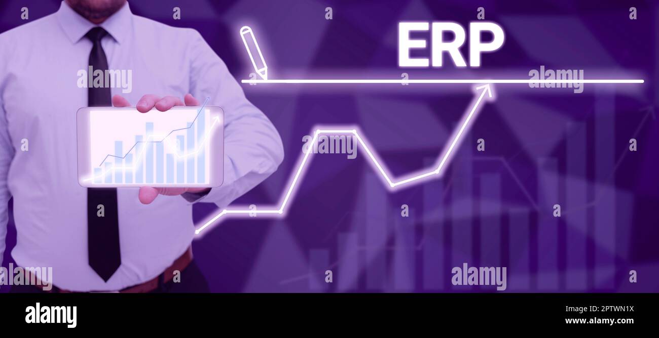 Légende présentant ERP, Business Approach Enterprise Resource Planning ...