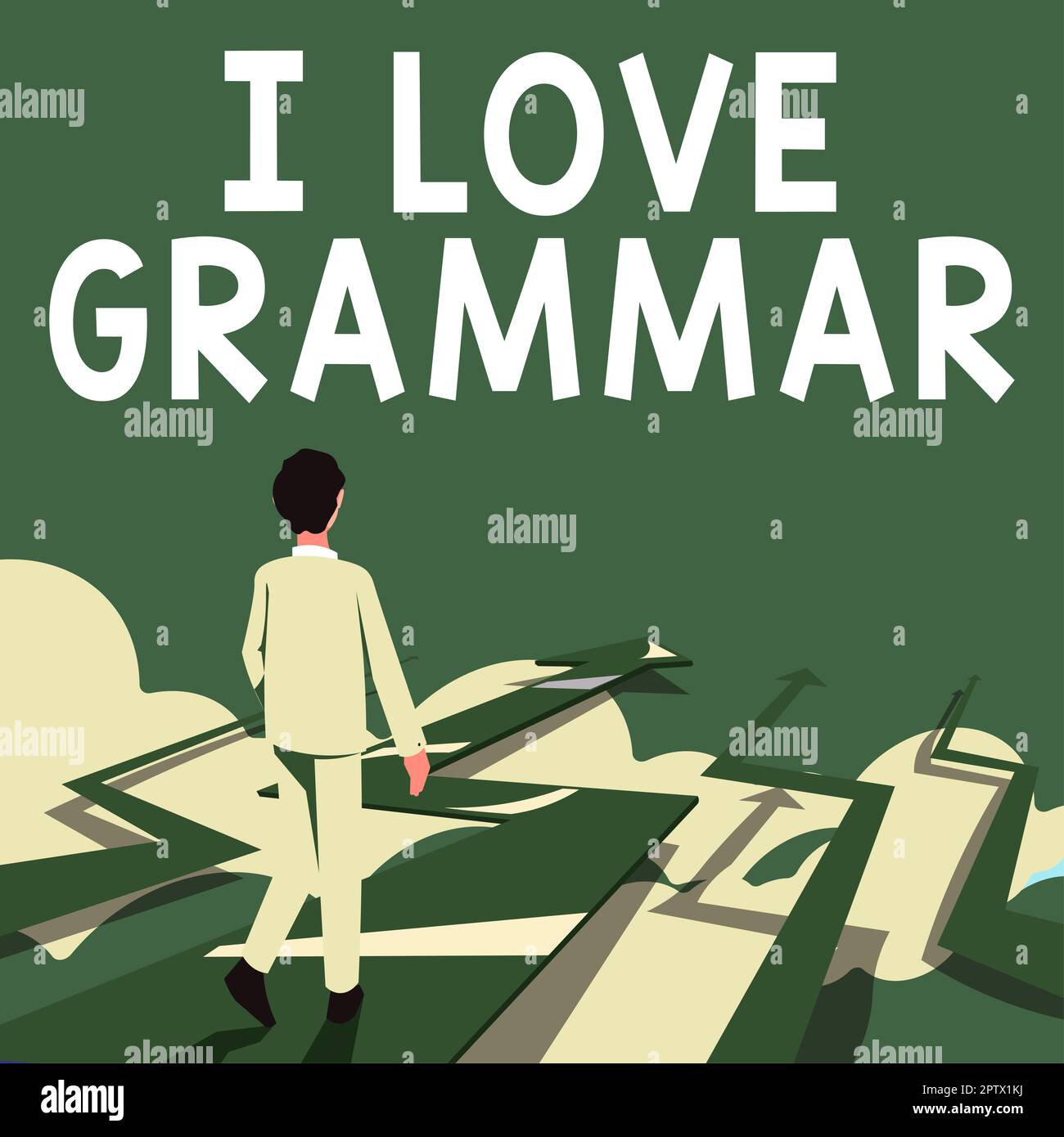 Signe d'écriture à la main I Love Grammar, concept Internet acte d ...