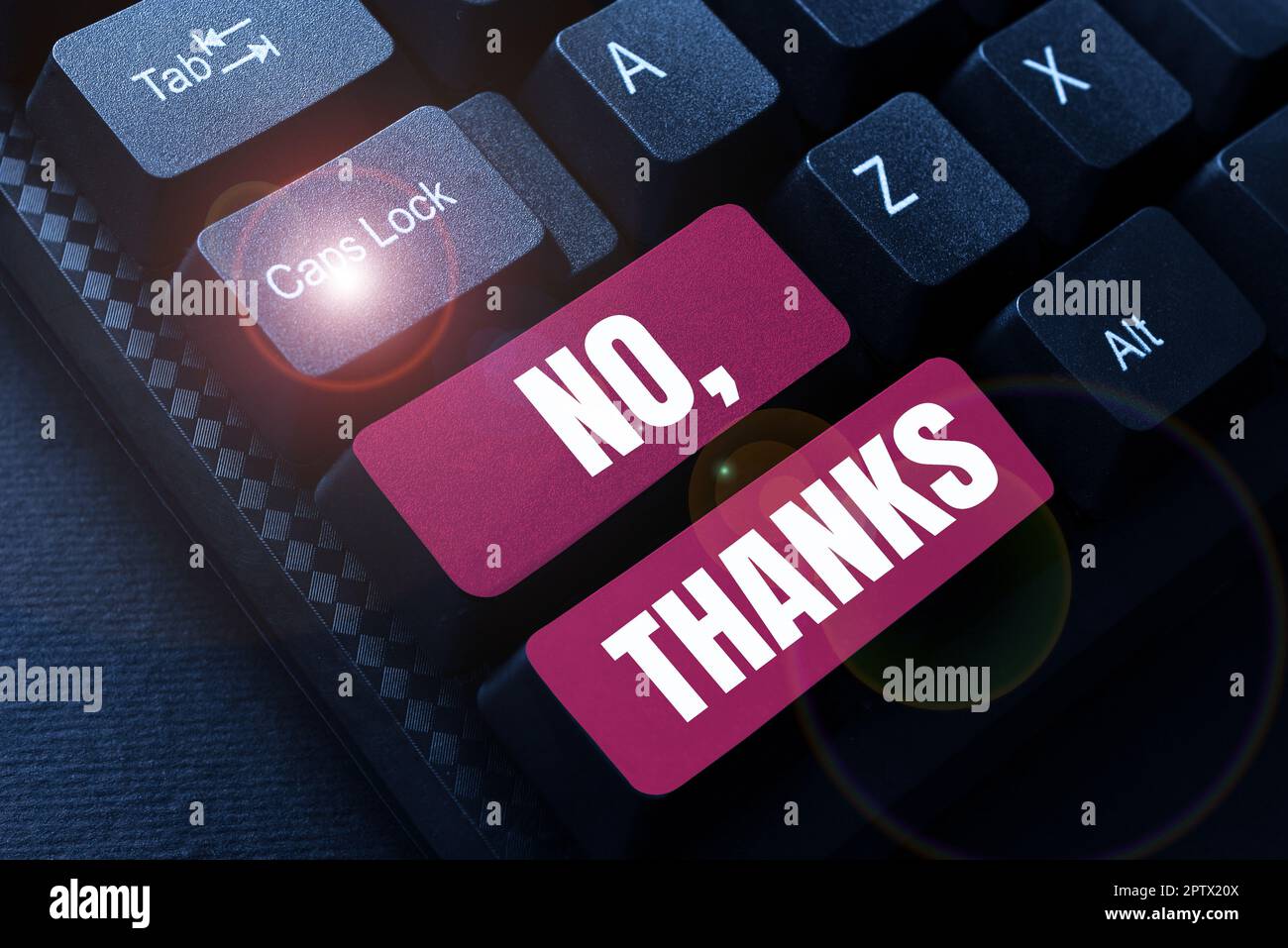 Légende de texte présentant non, merci, concept signifiant répondre à ...