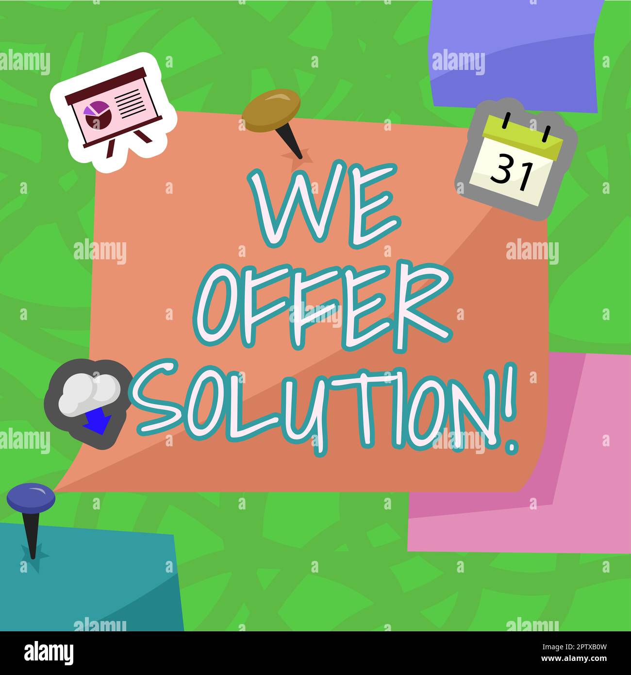 Rédaction affichage de texte nous offrons solution, Internet concept ...