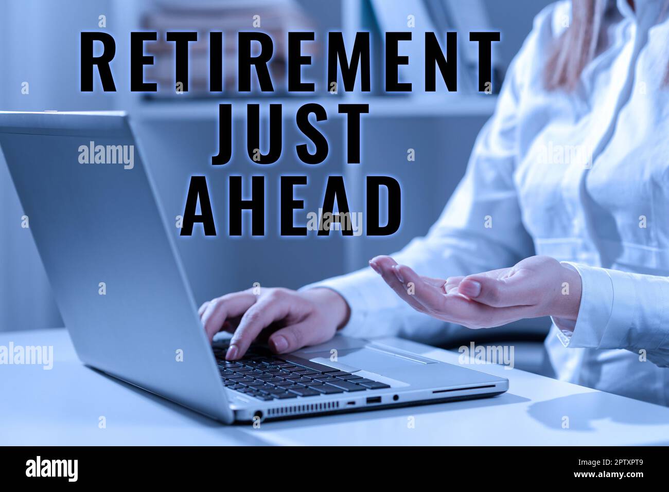 Légende conceptuelle retraite juste devant, concept signifiant le fait ...