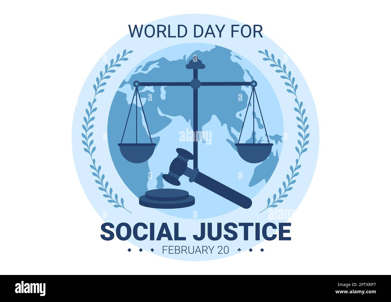 Journée mondiale de la justice sociale sur 20 février avec des balances ...