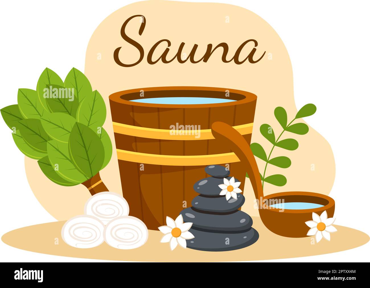 Sauna et bain de vapeur avec les gens se détendre, laver leur corps ...