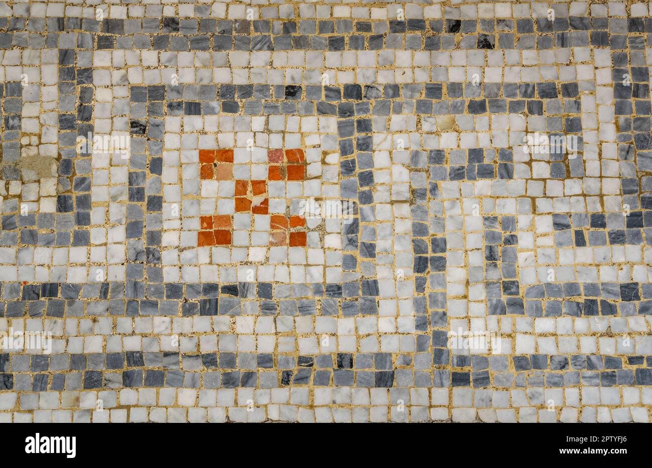 Détails d'une mosaïque sur le sol d'une chambre au premier étage de ...