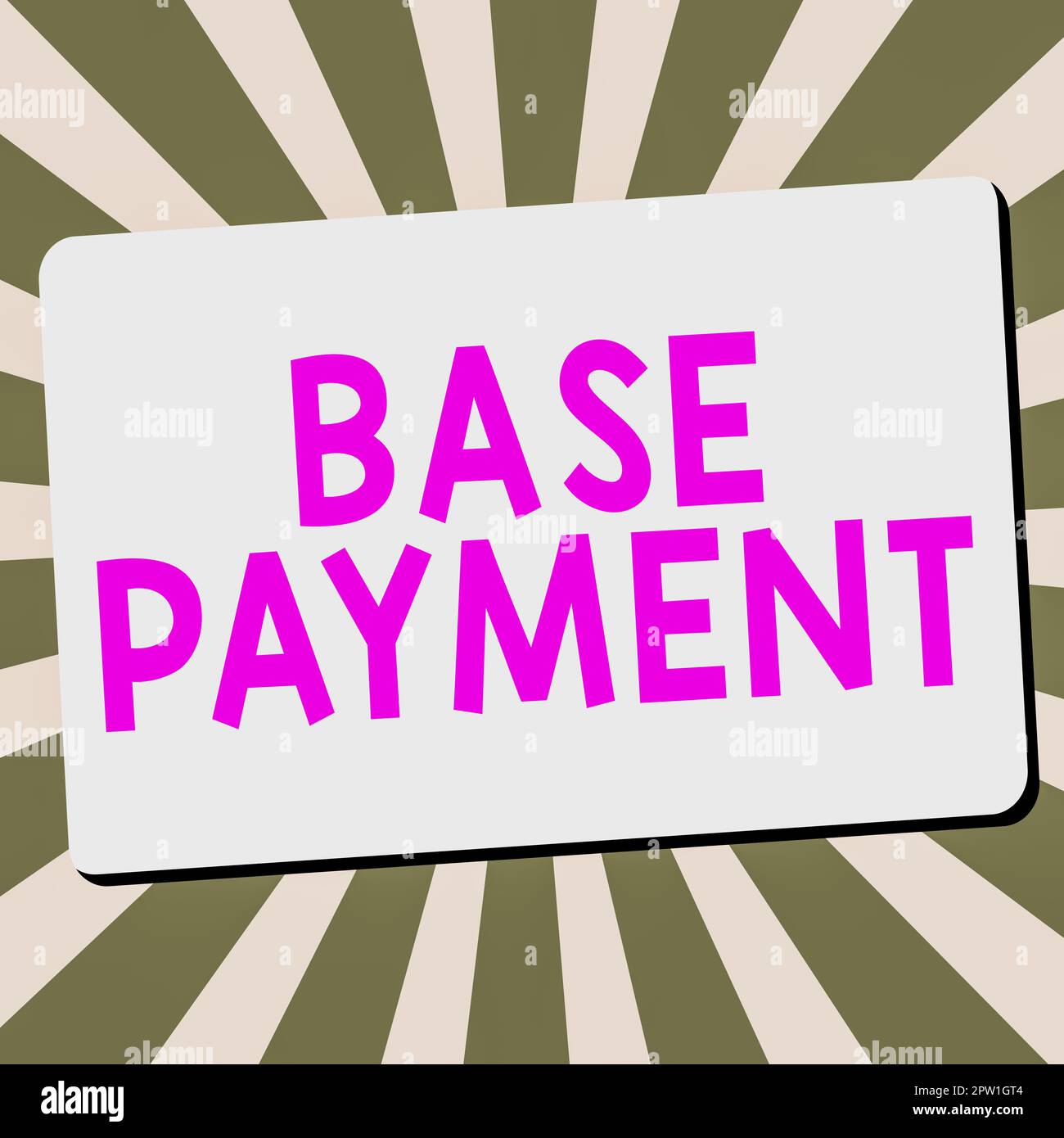 Affiche indiquant le paiement de base, Word pour le montant de la ...