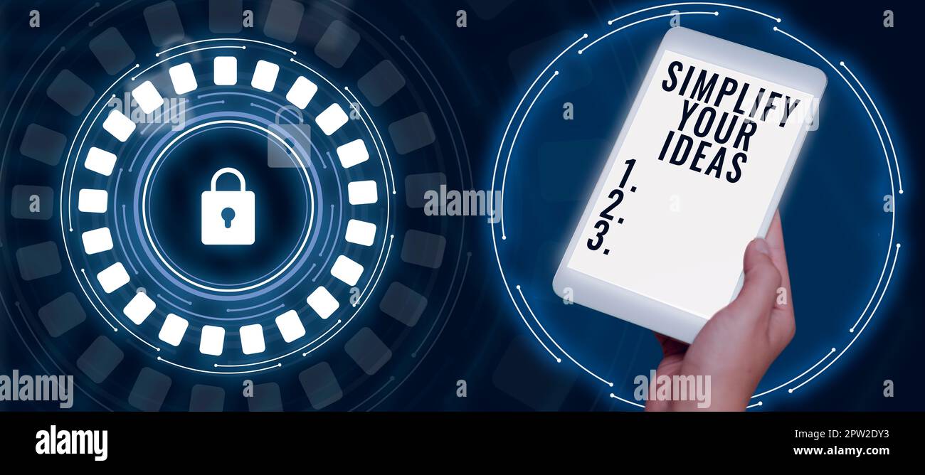 Affichage conceptuel Simplifiez vos idées, Internet concept rendre ...