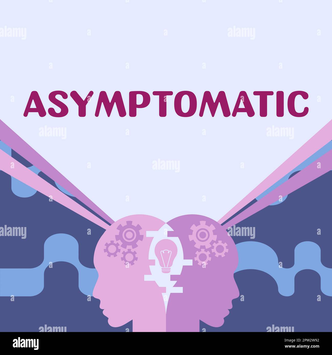 Signe de texte montrant asymptomatique, mot pour une condition ou une ...