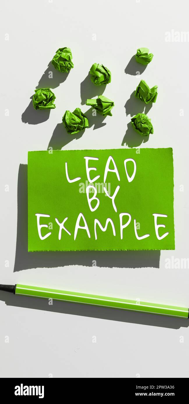 Signature écrite à la main Lead par exemple, mot écrit sur être un ...