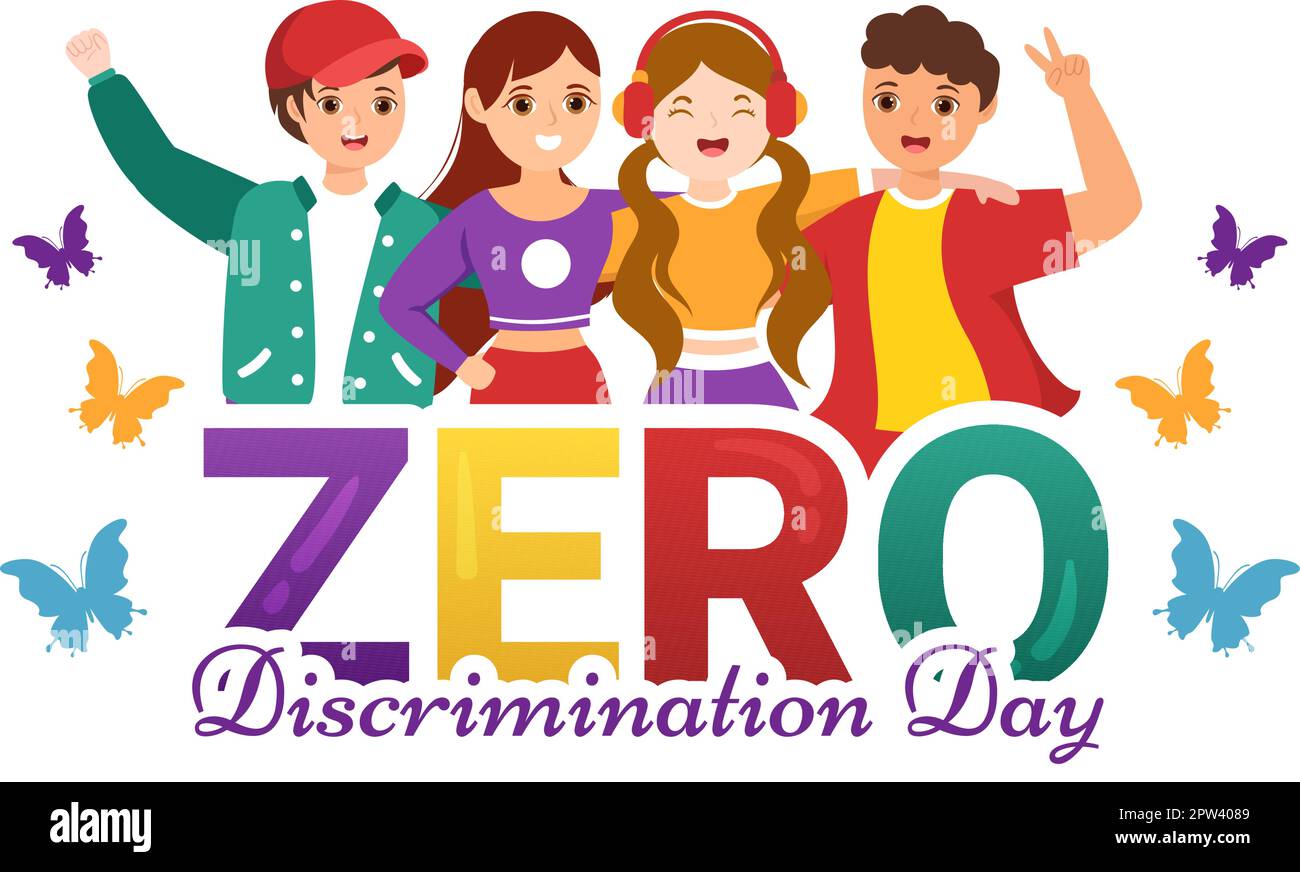 Illustration du jour de discrimination zéro avec différentes personnes ...