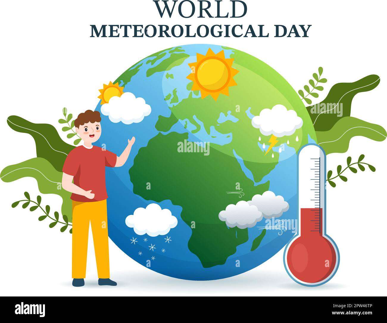 Illustration de la Journée météorologique mondiale avec la science de ...