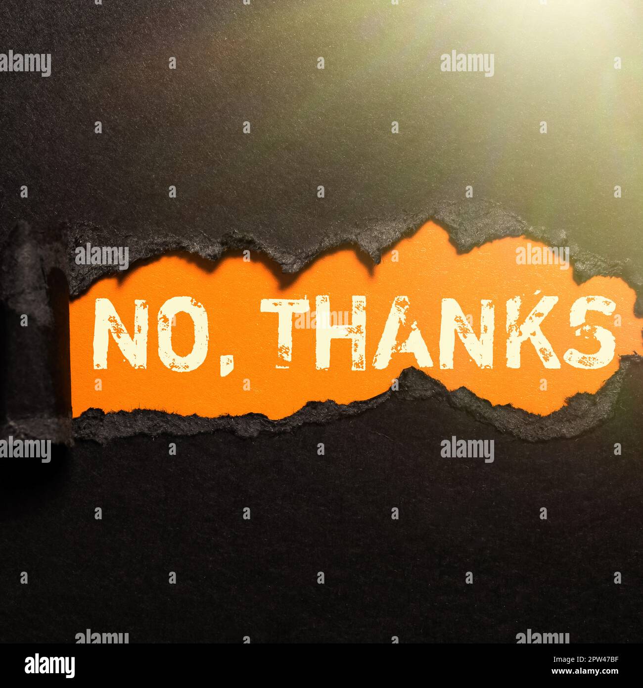 Signe d'écriture manuelle non, merci, concept signifiant répondre à la ...